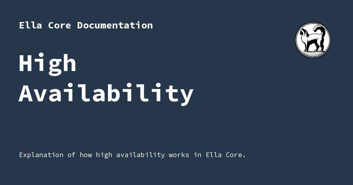 High Availability - Ella Core Documentation